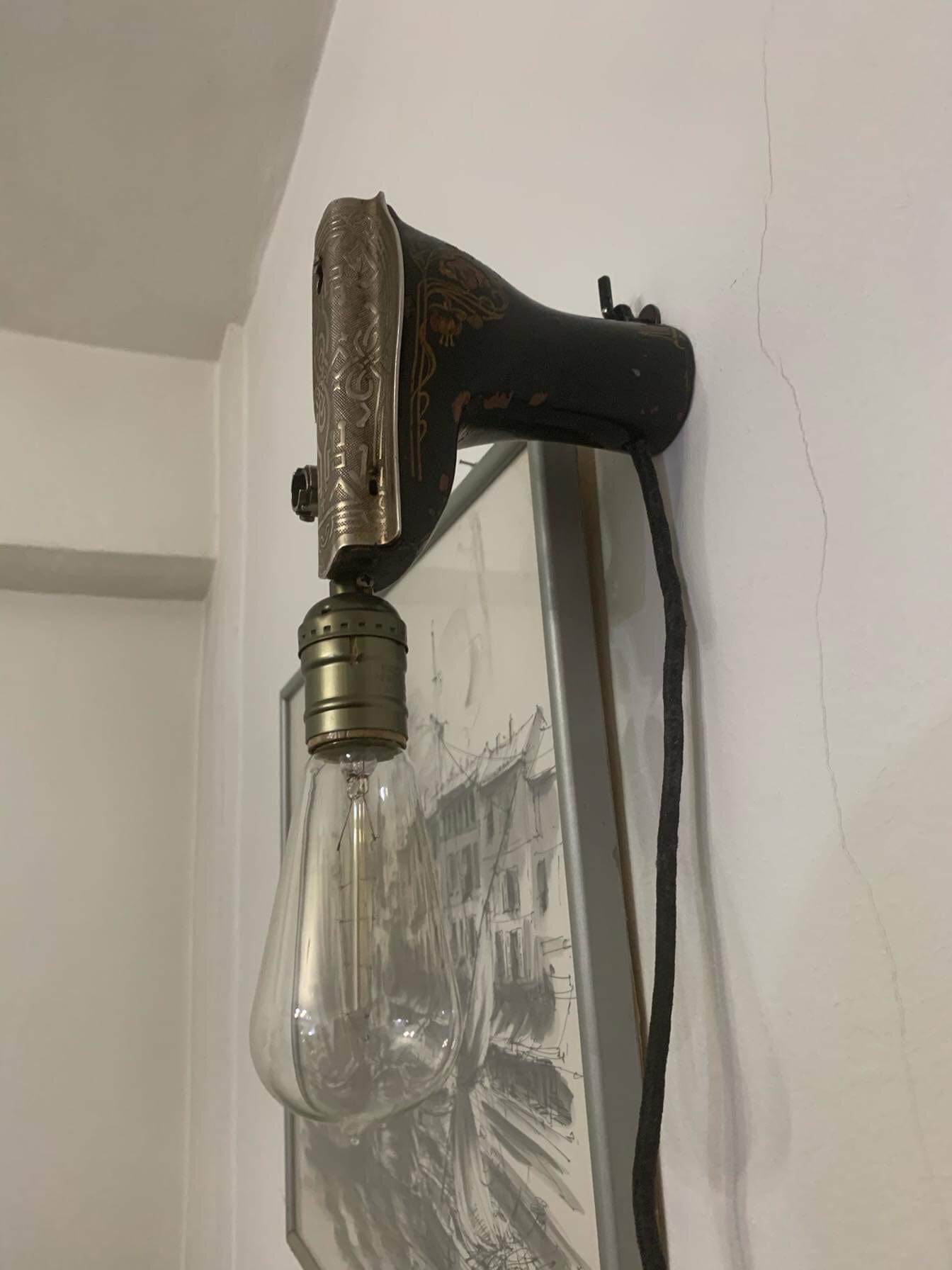 Antique Sewing Machine Lamp Vintage Sewing Machine Lighting Steampunk ...