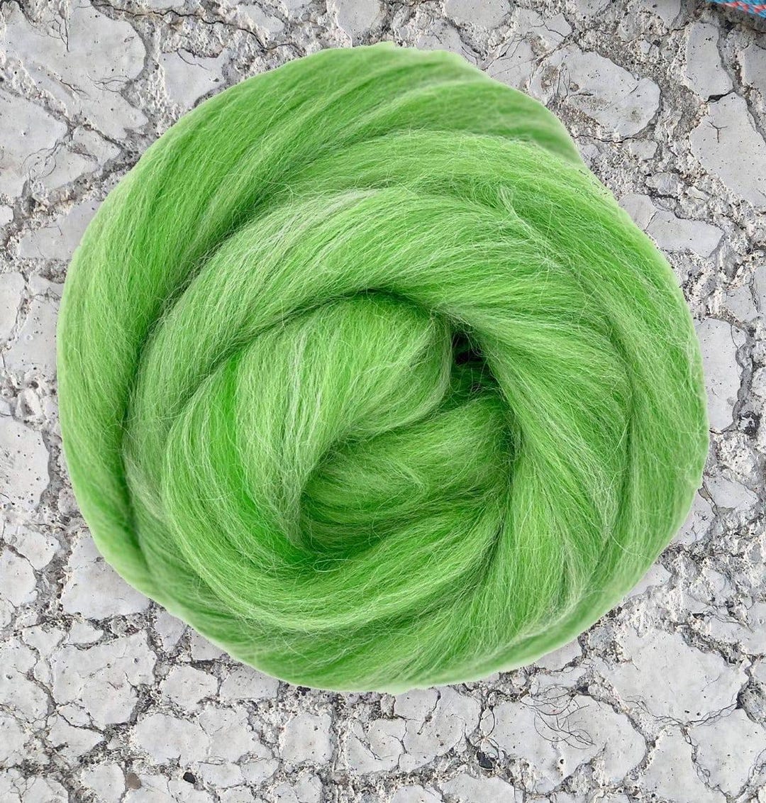 Merino Alpaca Blend Roving, Dolomites Green, for Spinning, Felting ...