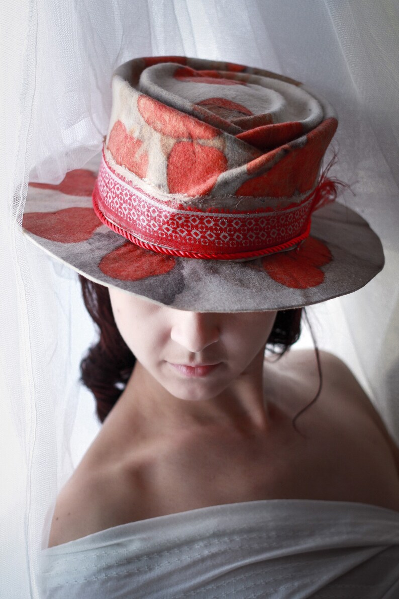 Boho Hat Custom Hat Wool Felt Boho Hat Eco Printed Coachella Hat - Etsy