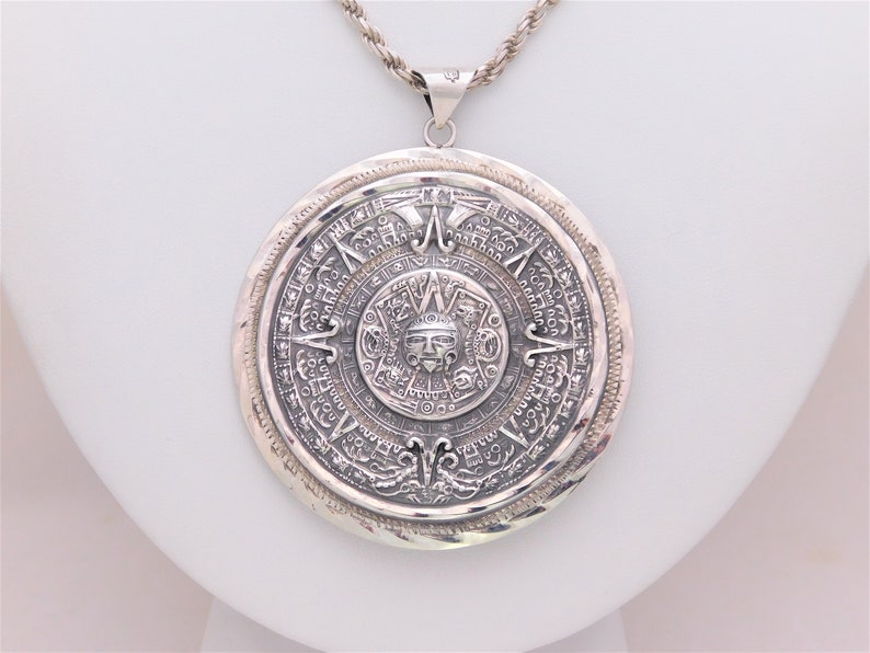 Vintage Sterling Silver Hand Crafted Mayan Calendar Pendant Etsy