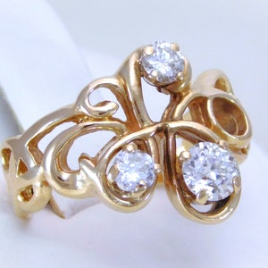 Hand Crafted Mid Century Modern Natural Diamond Ring - Etsy