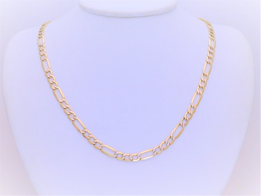 14k Gold 22inch 5.6mm Figaro Chain - Etsy
