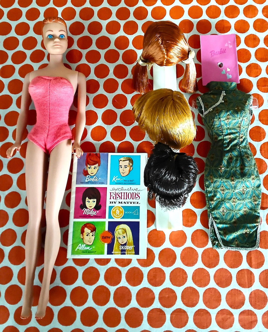 Vintage 1965 Barbie Midge Wig Wardrobe Doll With 1009 Wigs Including ...
