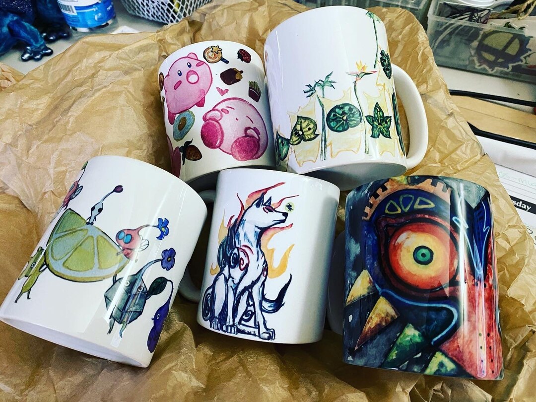 11oz Ceramic Mugs, Video Game Mug, Kirby Mug, Okami Mug, Korok Mug ...