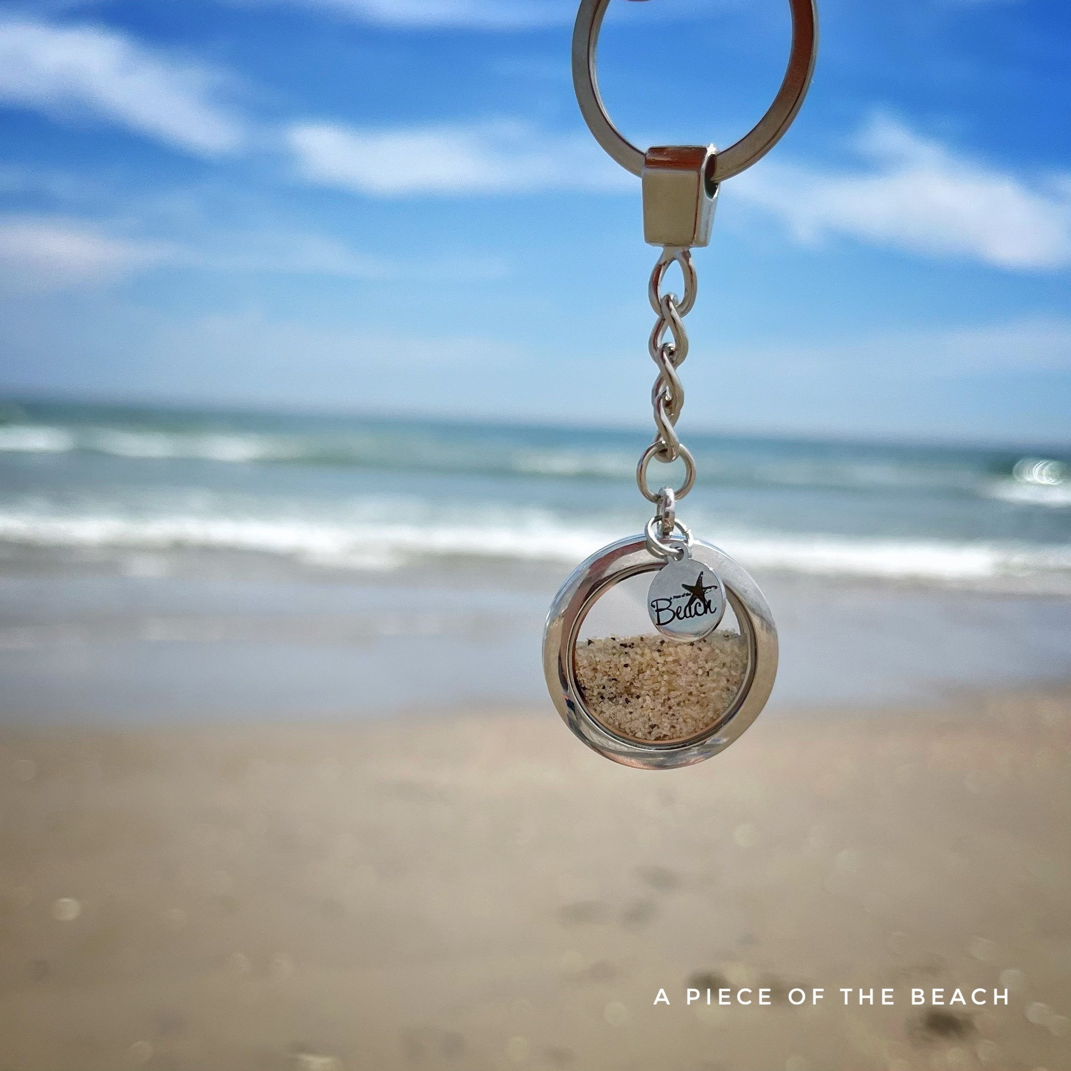 Sand Keychain, Beach Keychain, Beach Gift, Sand Filled Keychain ...