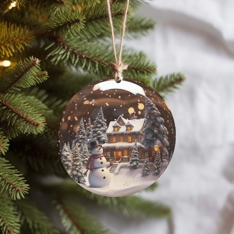 3D Snowglobe Snowman Christmas Ornament PNG for Sublimation Ornaments ...