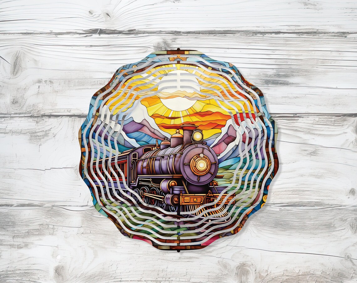 Stained Glass Train Wind Spinner PNG, Digital Design Download PNG - Etsy