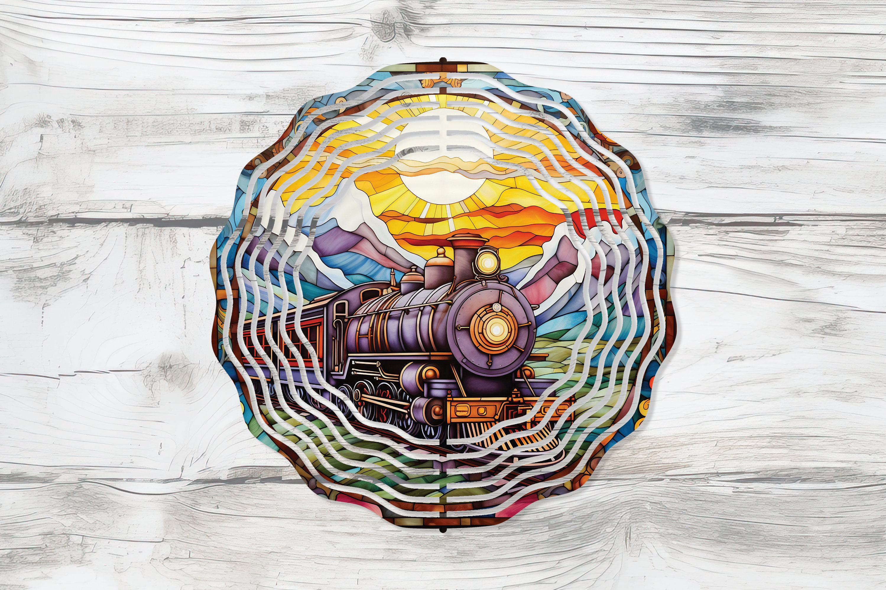 Stained Glass Train Wind Spinner PNG, Digital Design Download PNG - Etsy