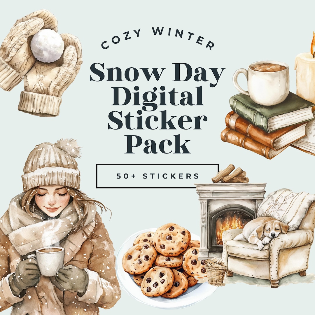 Cozy Winter Digital Stickers Goodnotes SNOW DAY Book January 2025 ...