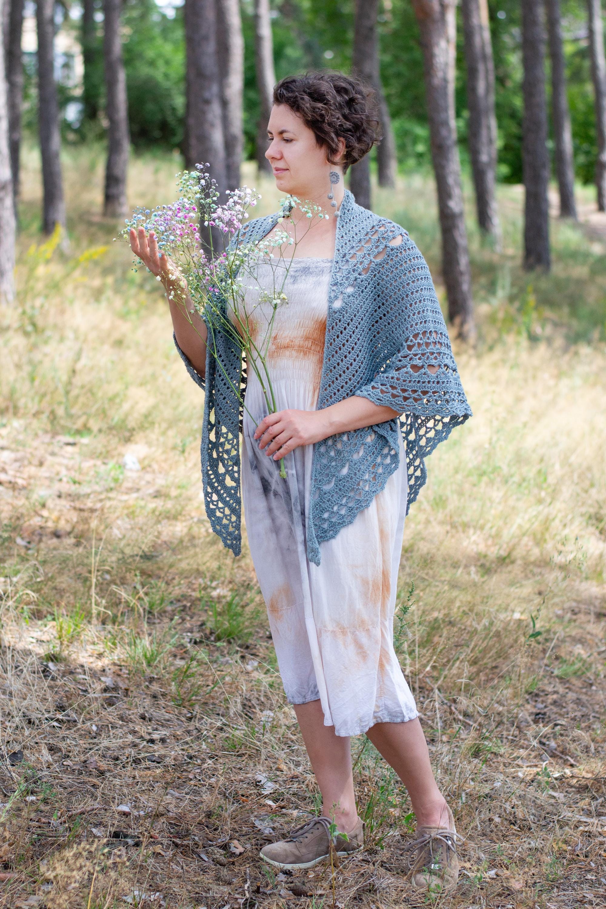 Lacy Crochet Shawl Pattern: 'quiet Morning' Airy Triangle Scarf Wrap in ...