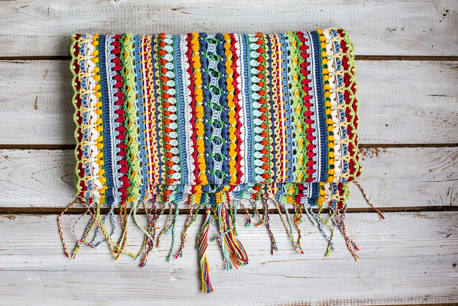 Colorful Crochet Scarf Pattern Written Pattern and Video - Etsy