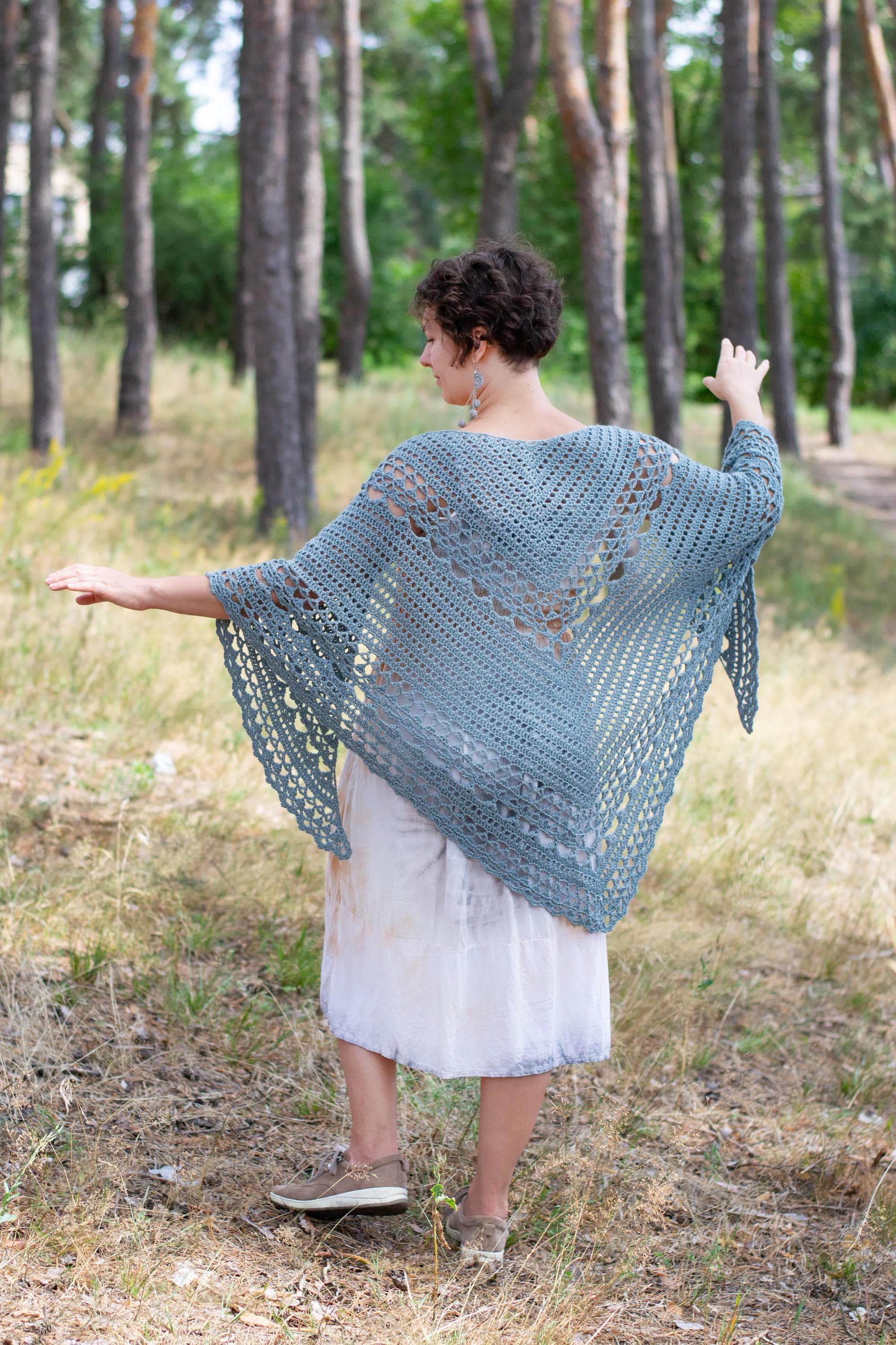 Lacy Crochet Shawl Pattern: 'quiet Morning' Airy Triangle Scarf Wrap in ...