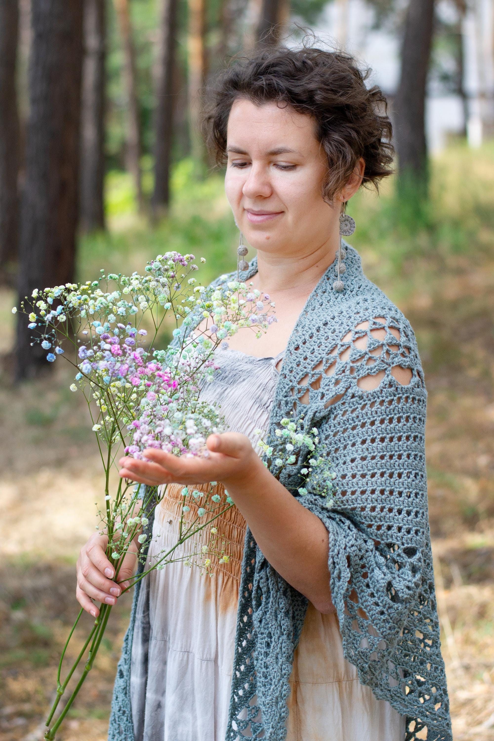 Lacy Crochet Shawl Pattern: 'quiet Morning' Airy Triangle Scarf Wrap in ...