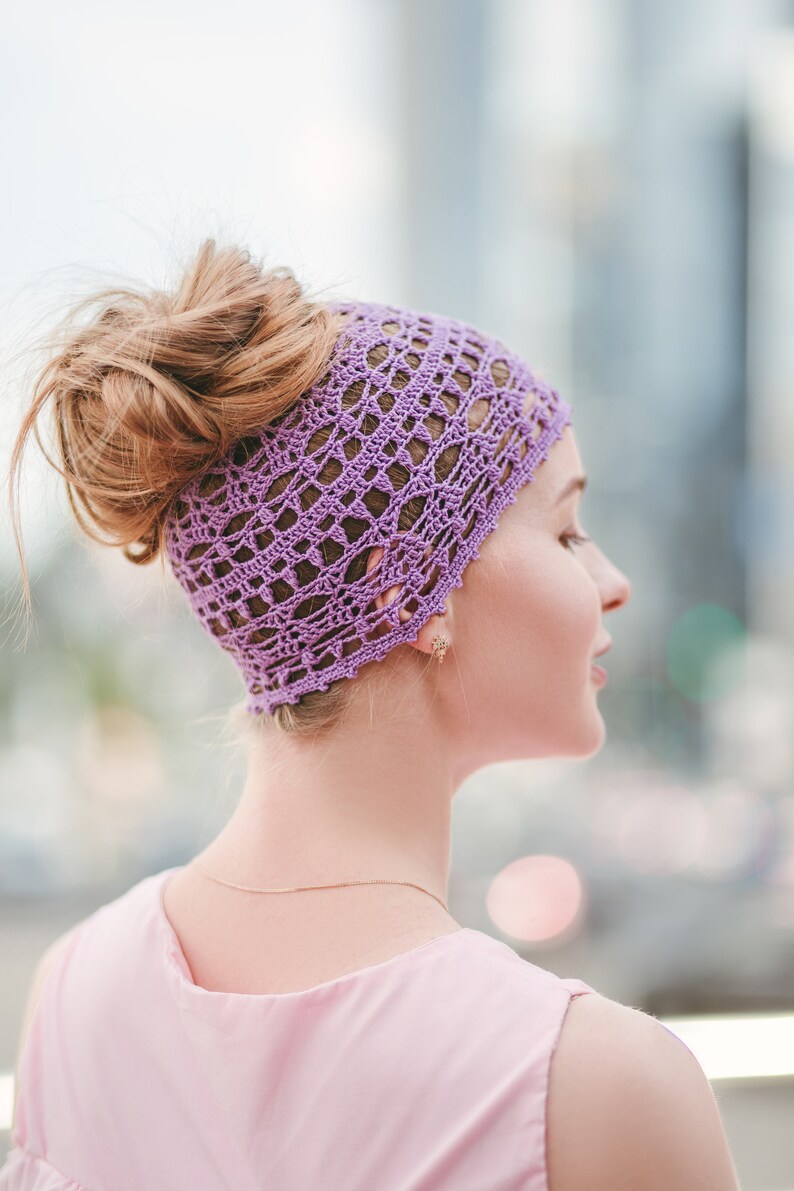 Ponytail Lace Crochet Hat Pattern Mesy Bun Boho Summer Hat | Etsy