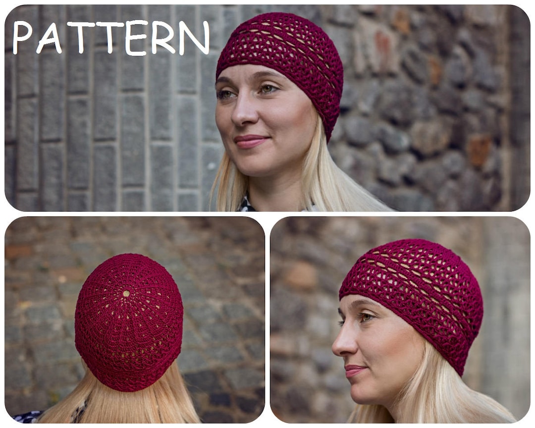 Crochet Hat Written Pattern - Lace Hat for Women Crochet Graph Pattern ...