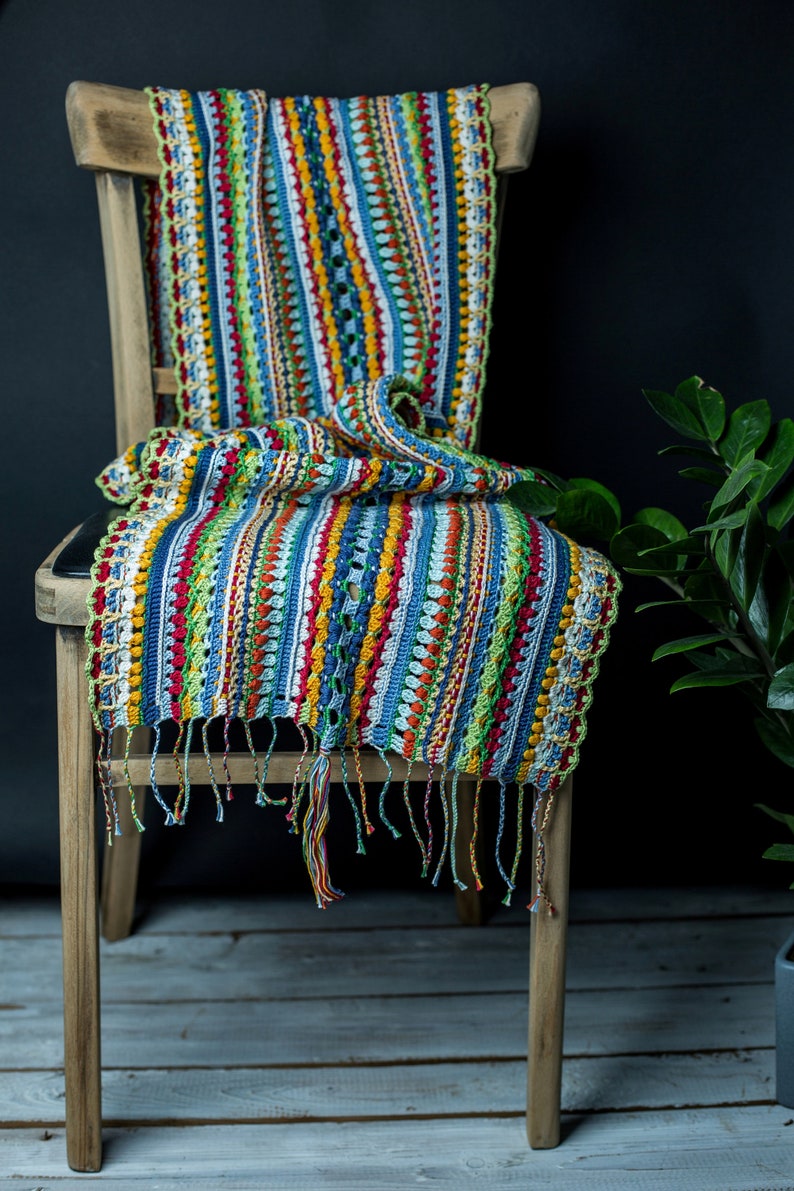 Colorful Crochet Scarf Pattern Written Pattern and Video - Etsy