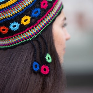 Boho Crochet Hat Written Pattern - Color Mix Beanie Crochet Pattern ...