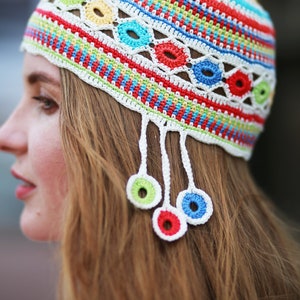 Boho Crochet Hat Written Pattern - Color Mix Beanie Crochet Pattern ...
