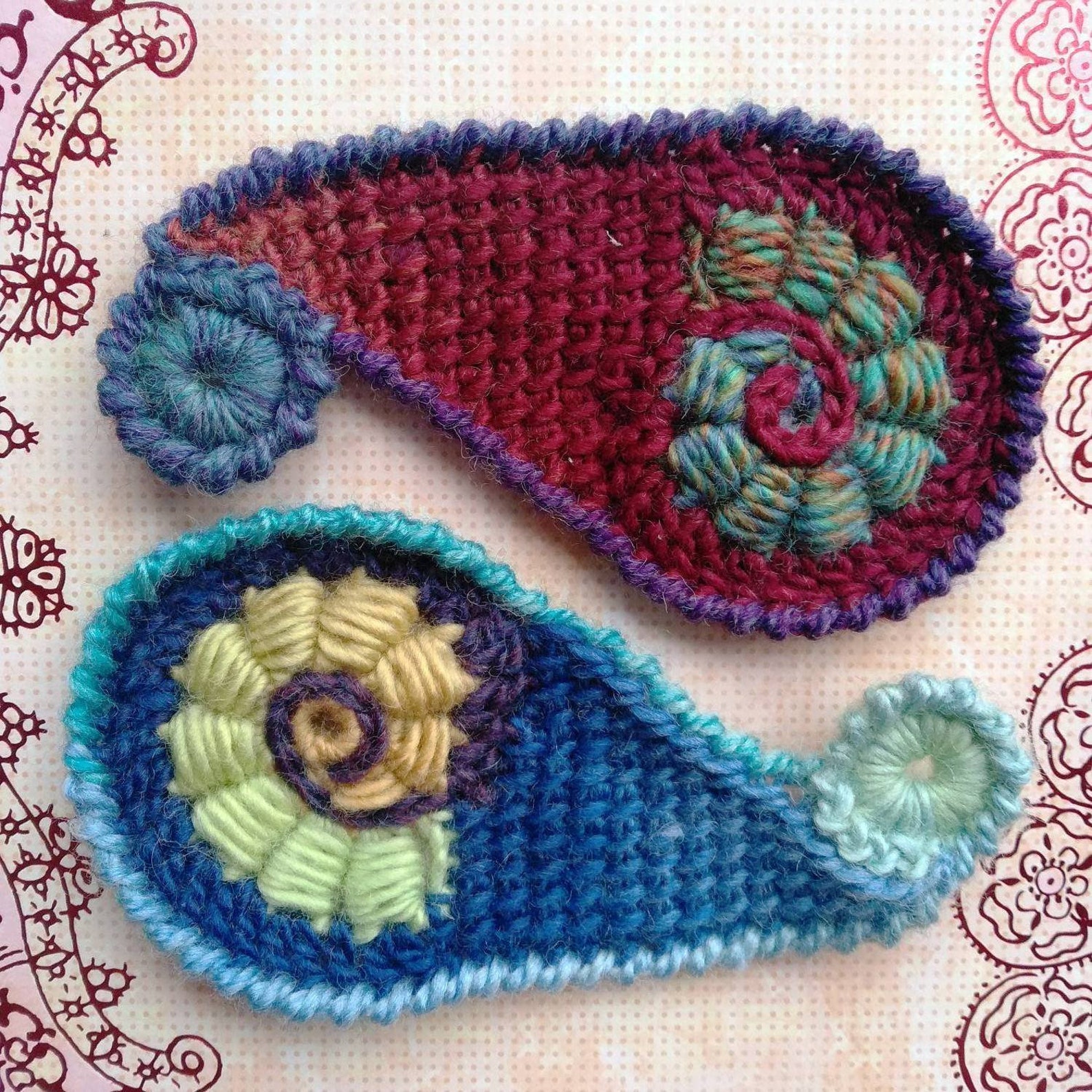 Crochet Paisley Spiral Step by Step Crochet Paisley Pattern - Etsy