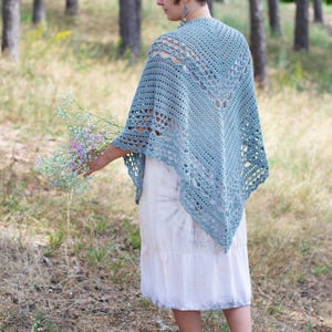 Lacy Crochet Shawl Pattern: Quiet Morning Airy Triangle Scarf Wrap in ...