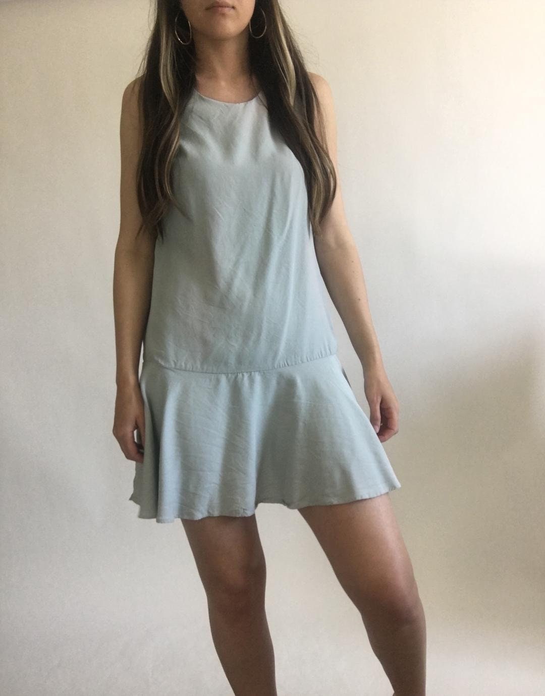 80's, 90's Flapper Inspired Dress, Baby Blue Dress Size Petite 12 ...