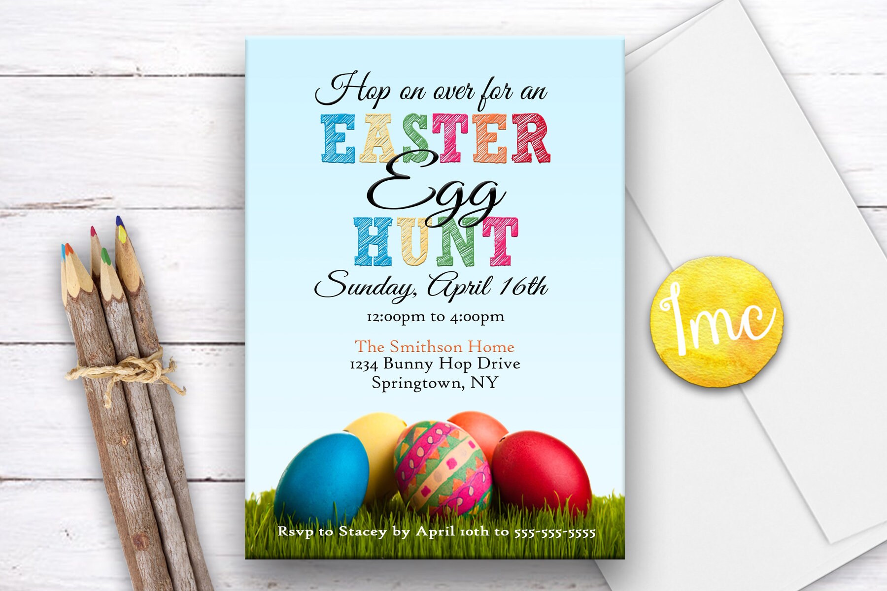 Easter Egg Hunt Invitation, Easter Egg Hunt Invite, Easter Bunny ...