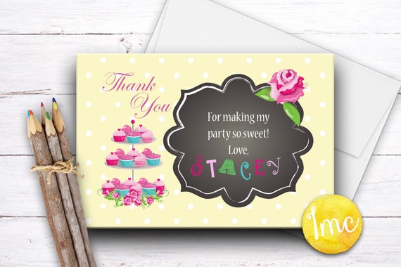 Tea Party Thank You Tea Party Invitation Tea Thank You Card | Etsy