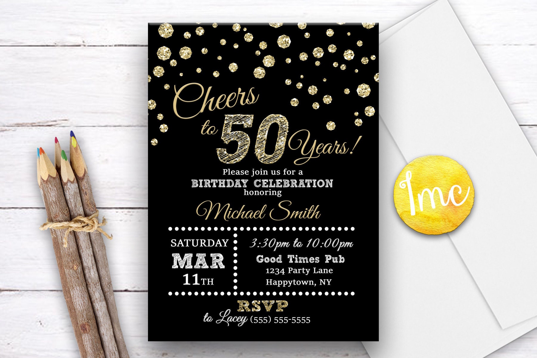 Birthday Invitation 50th Birthday Invite 40th Birthday | Etsy