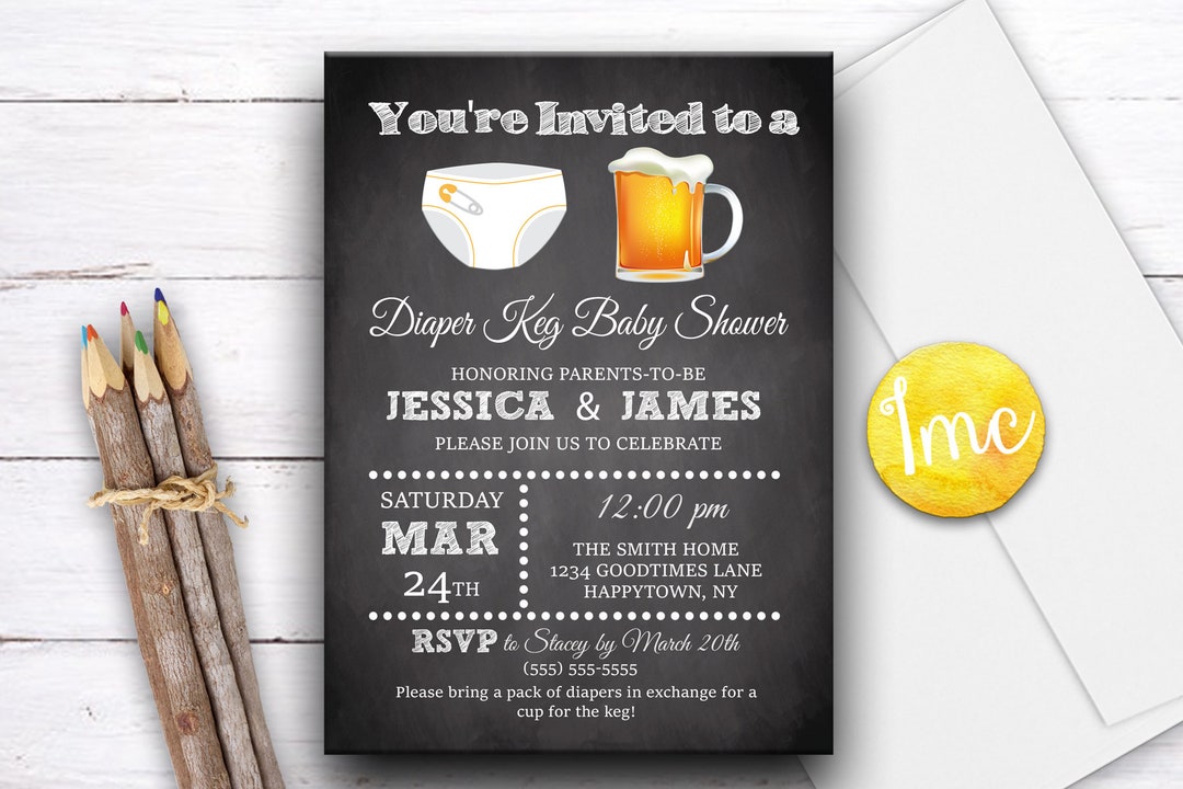 Baby Shower Keg Invitation, Keg Invite, Baby Shower Invite, Keg Party ...