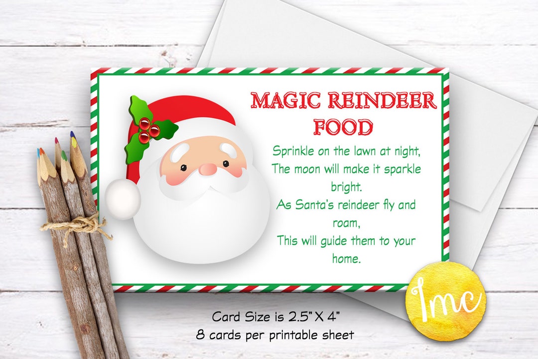 Magic Reindeer Food Label, INSTANT DOWNLOAD, Printable, Reindeer Food ...