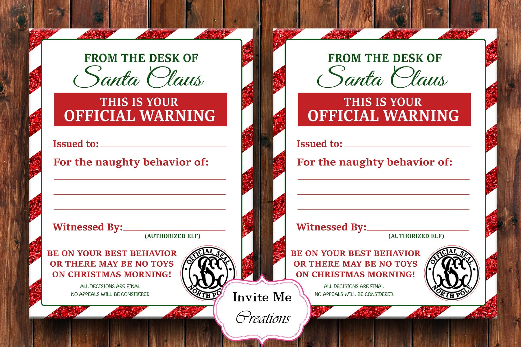 Elf Warning Letter Naughty List Letter Santa Warning Letter | Etsy