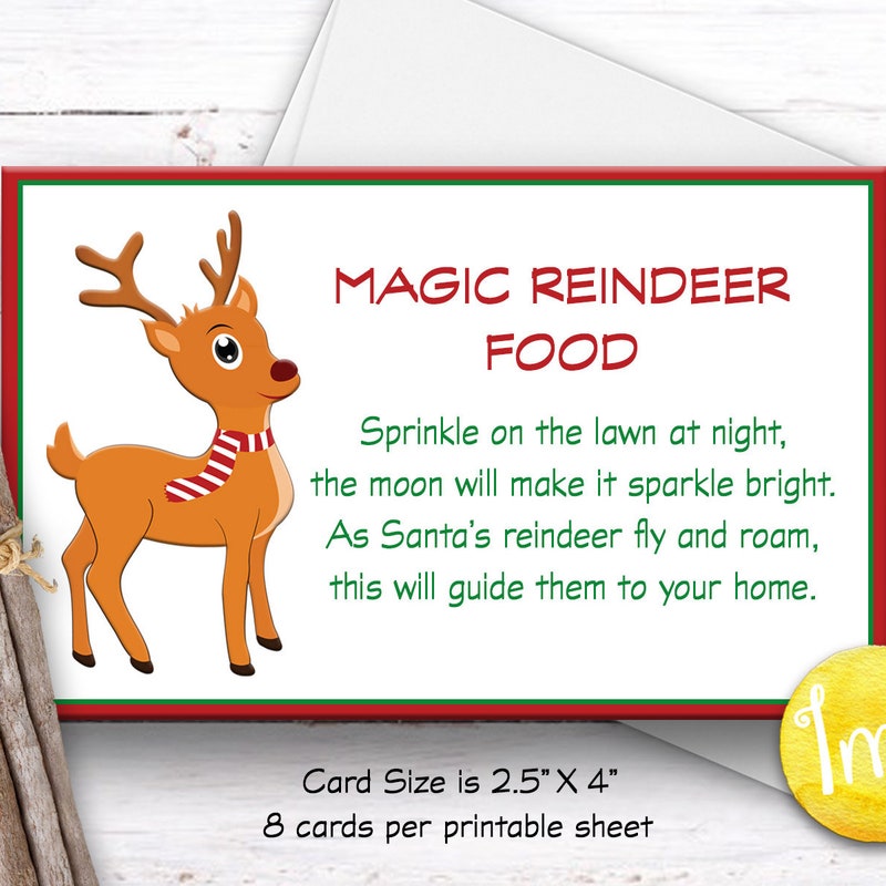Reindeer Food Label - Etsy