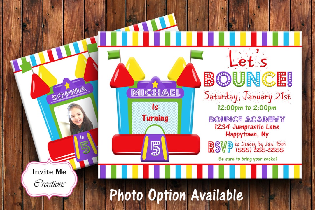 Bounce House Invitation, Bounce House Invite, Bounce Party, Jump Party ...