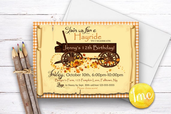Hayride Invitation Hayride Birthday Invite Fall Invitation | Etsy