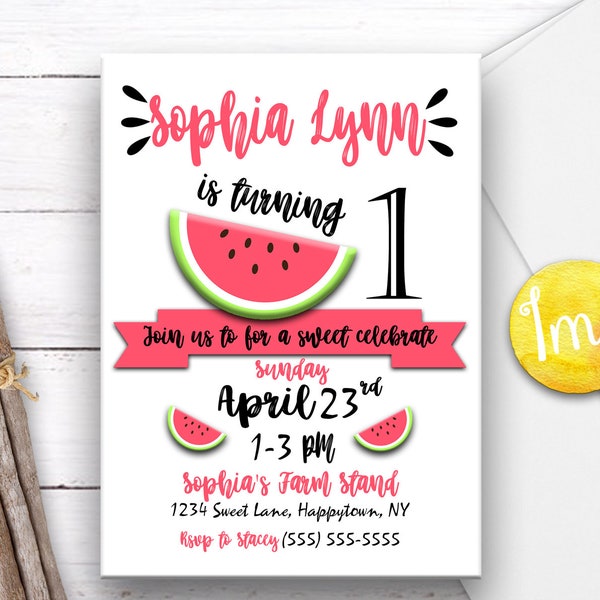 Watermelon Invitation - Etsy