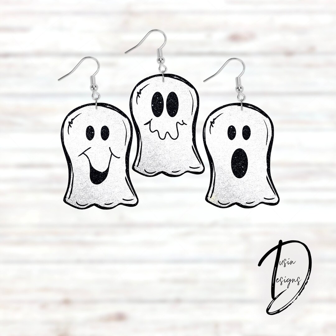 Glitter Ghost, Ghost Earring Png, Ghost Face PNG, Ghost Door Hanger - Etsy