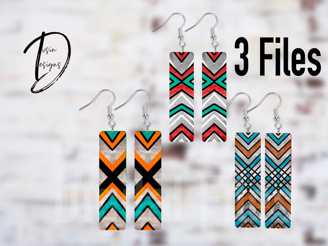 Western Bar Earring PNG, Western Design Bundle, Bar Earring Bundle - Etsy