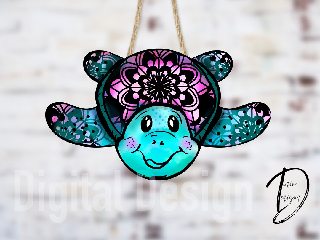 Purple Turtle PNG, Sea Turtle PNG, Mandala Png, Sea Turtle Door Hanger ...