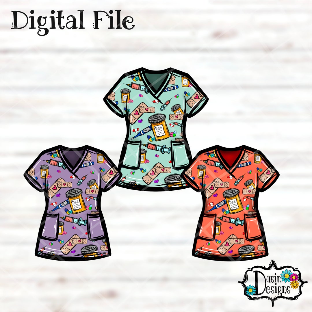 Medical Scrub PNG, Scrub PNG, Scrub Earrings, Scrub Badge Reel - Etsy