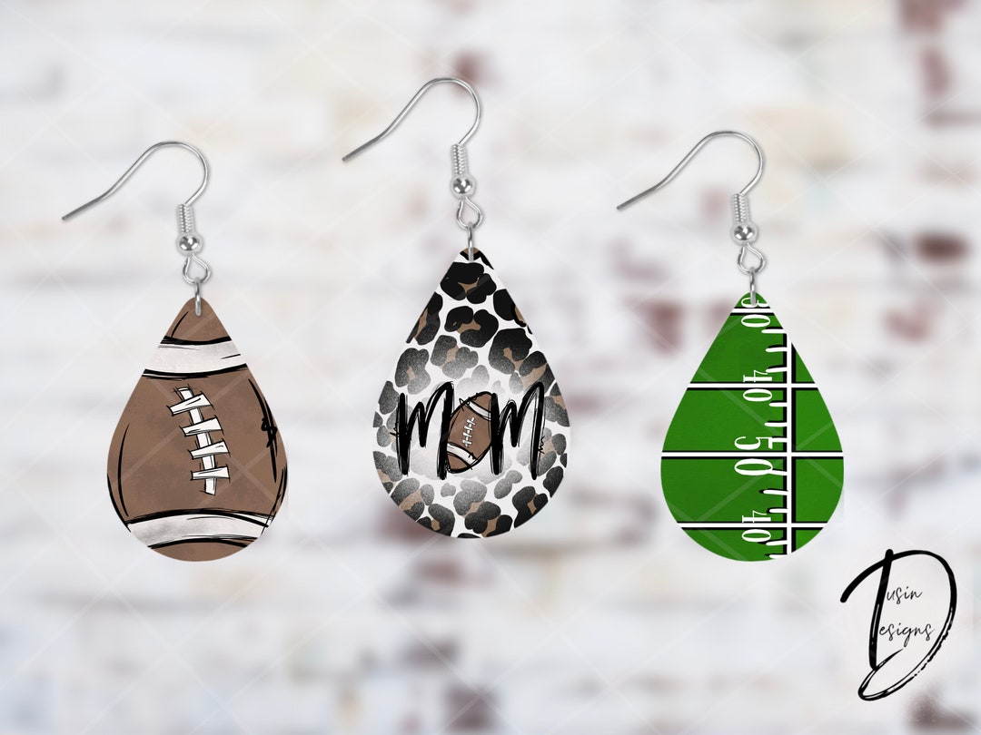 Football Earring PNG, Football Mom PNG, Teardrop Earring - Etsy
