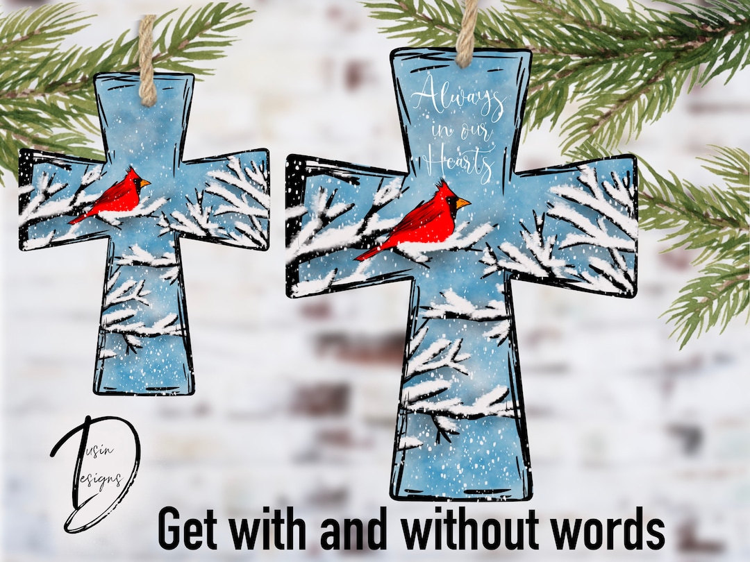 Cross PNG, Cardinal Cross, Christmas Cross, Memorial Cross - Etsy