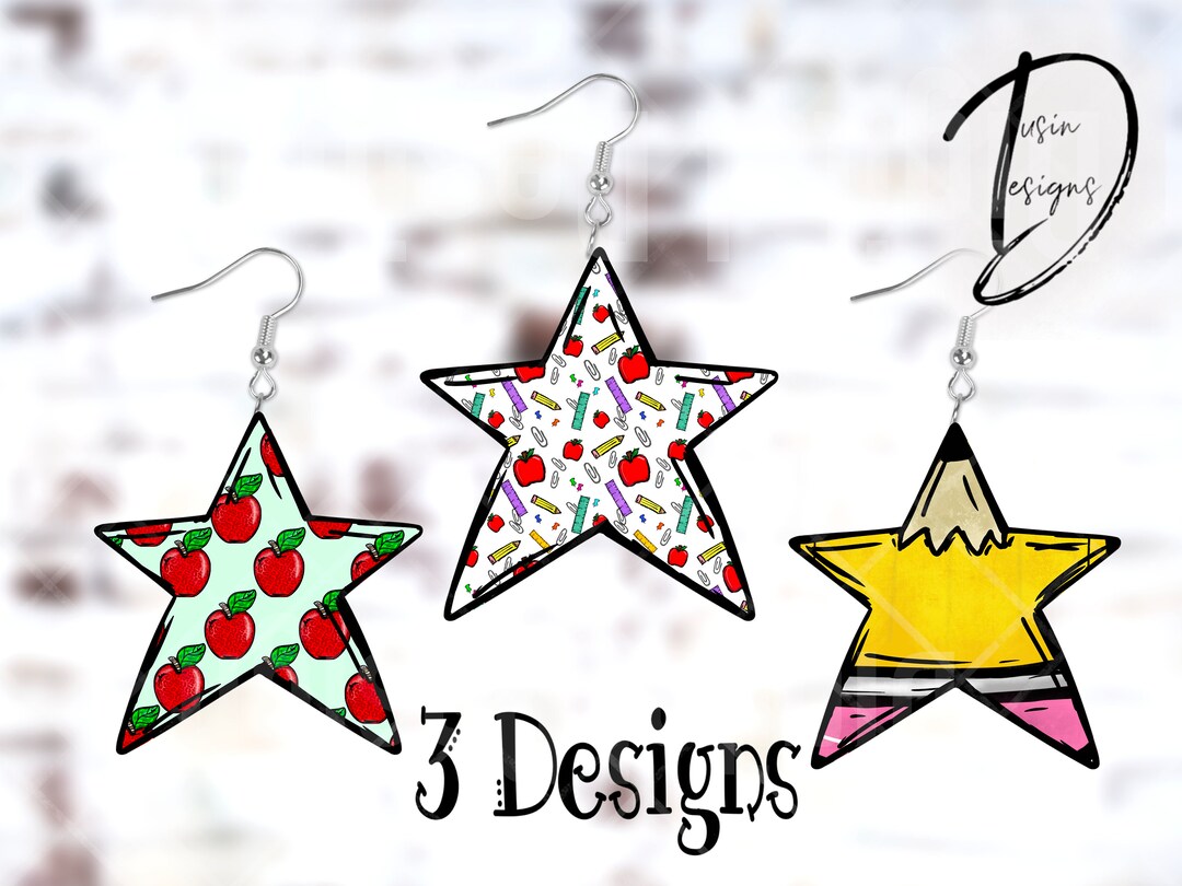Star Png, Teacher Star PNG, Apple, Teacher, Cow Print, Camo Print ...