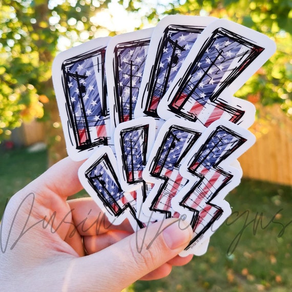 Lightning Bolt Decal Sticker Linewife Decal Lineman Lineman - Etsy