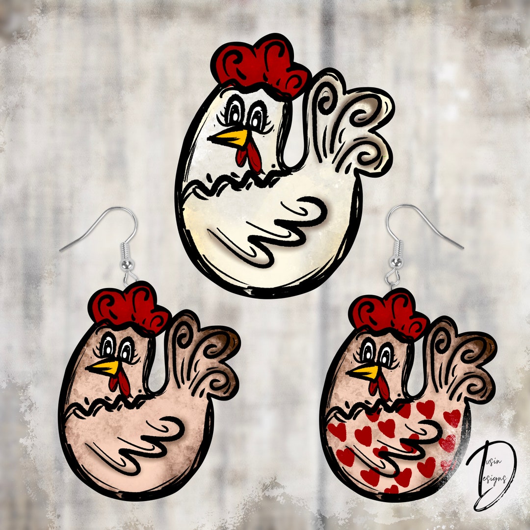 Chicken PNG, Chicken Earring PNG, Chicken Door Hanger PNG, Chicken - Etsy