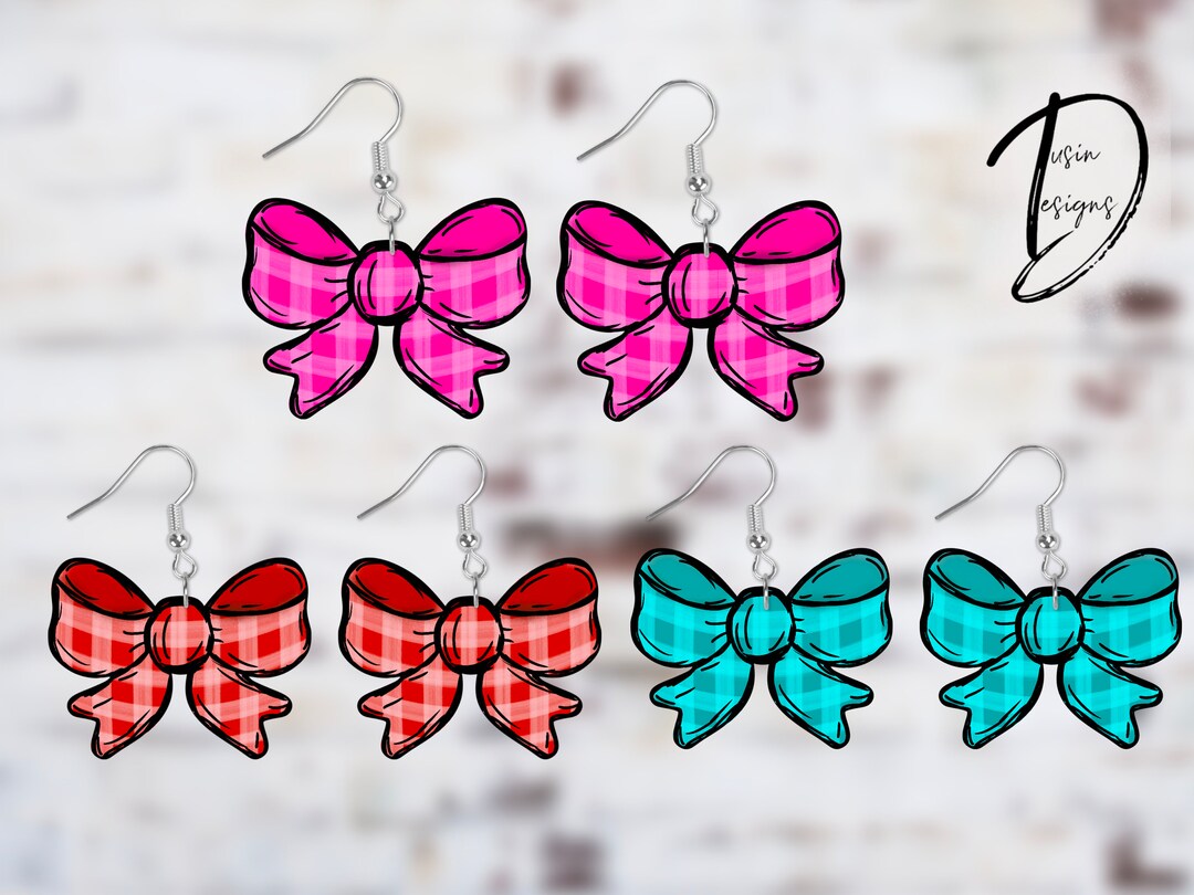 Bow PNG, Bow Earring PNG, Plaid Bow PNG - Etsy