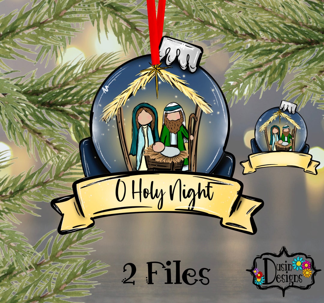 Bulb With Banner Ornament, Nativity Scene Ornament - Etsy