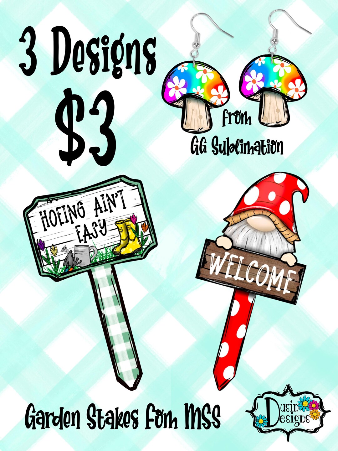 Dollar Deal, Chubby Mushroom PNG, Gnome Garden Stake PNG, Garden Stake ...