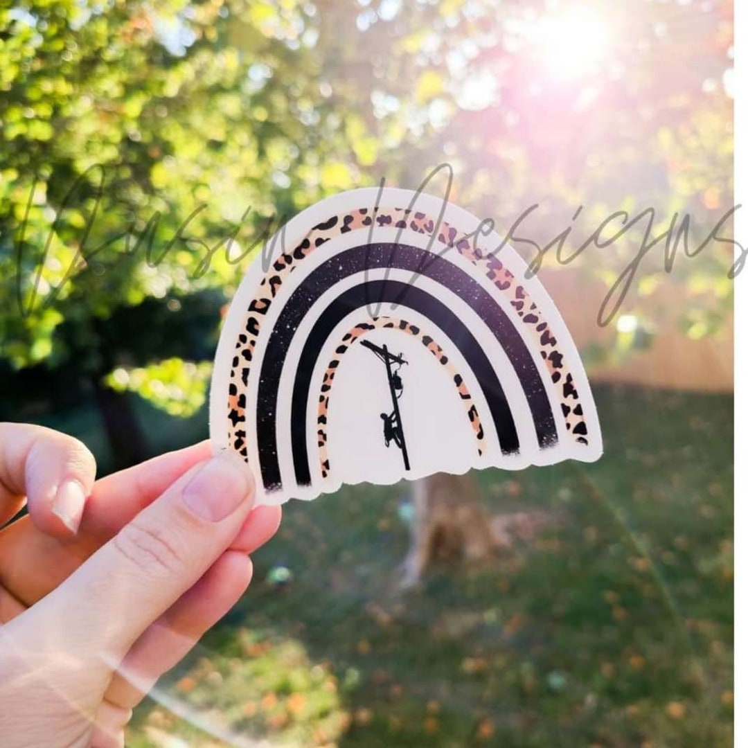 Lightning Bolt Decal Sticker, Linewife Rainbow, Lineman Rainbow ...