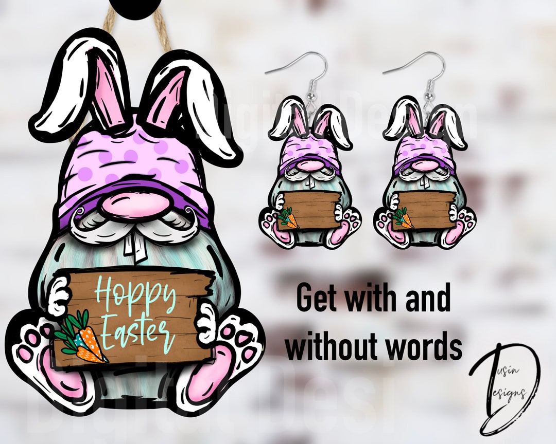 Bunny Gnome PNG, Bunny PNG, Gnome PNG, Bunny Holding Sign - Etsy
