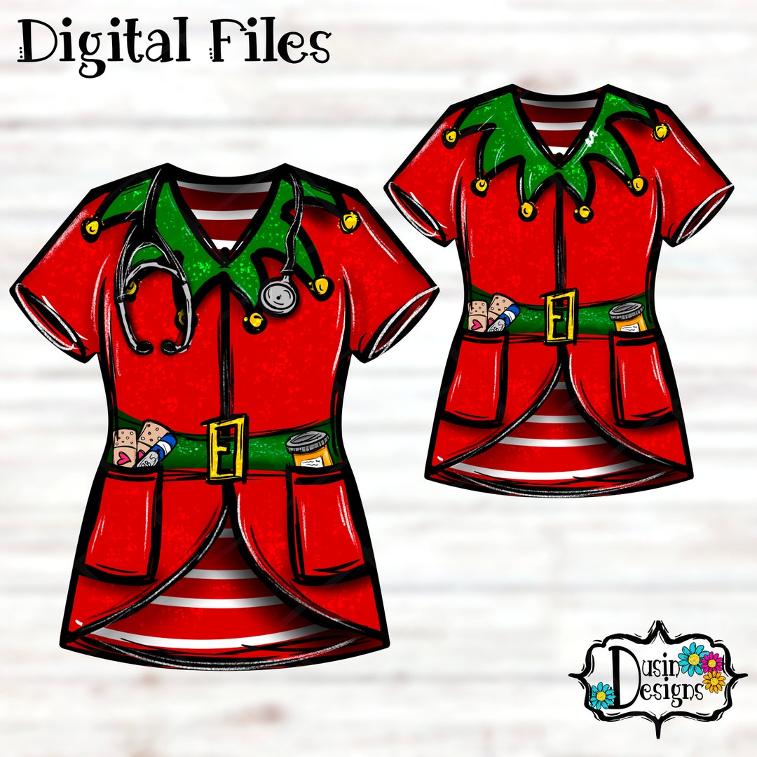 Elf Scrub PNG, Christmas Scrub Earrings, Christmas Scrub Badge Reel ...